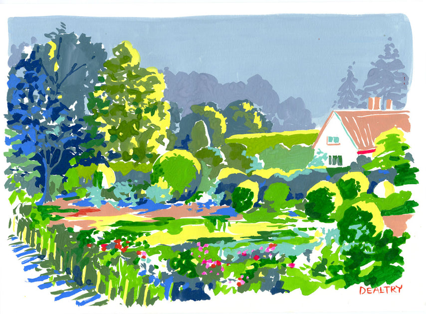 Boxwoods and Dahlias Print – Dealtry Designs